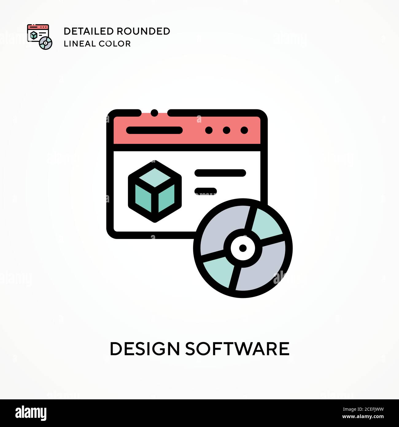 Design software detailed rounded lineal color. Modern vector ...