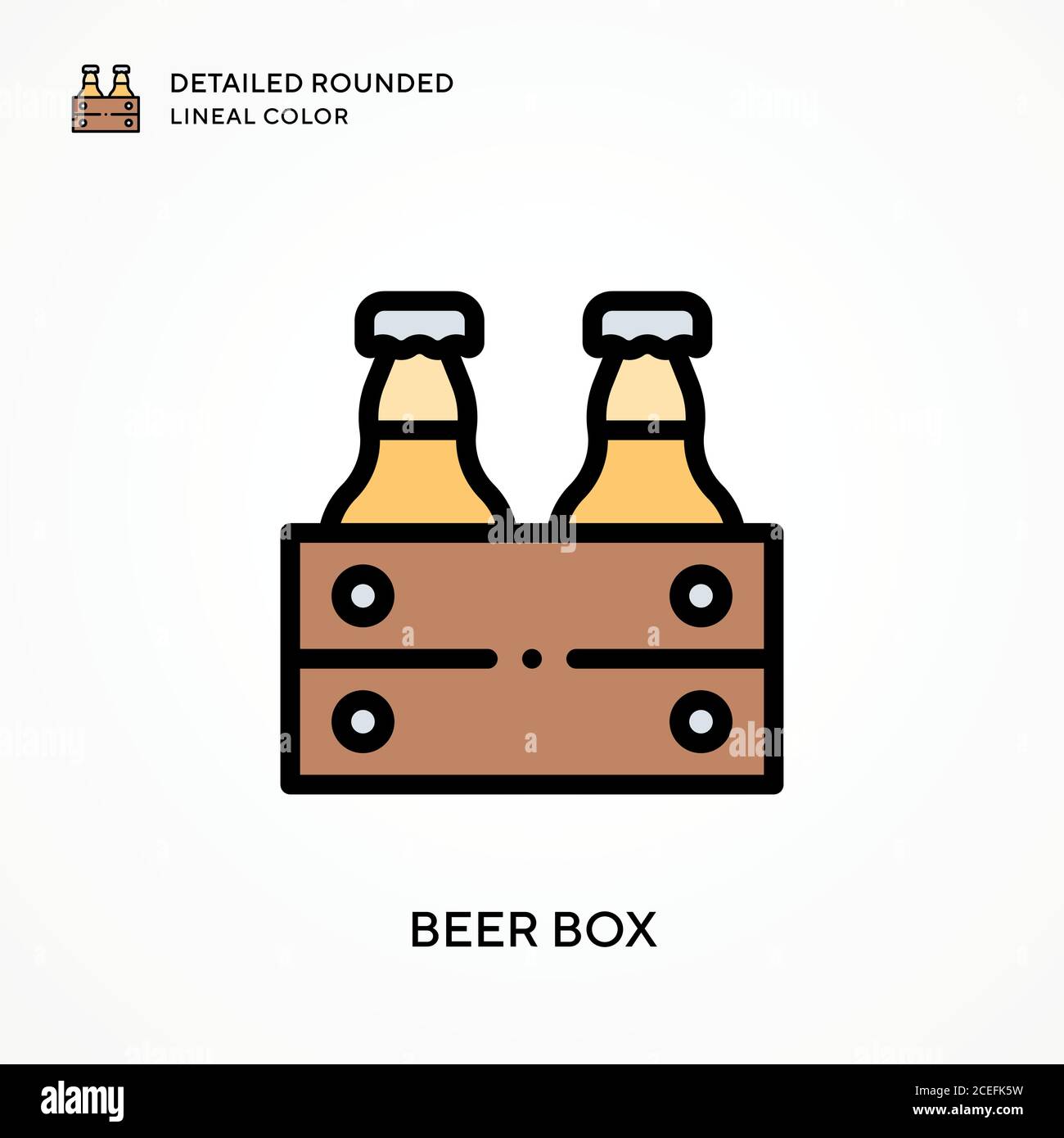 Beer box detailed rounded lineal color. Modern vector illustration ...