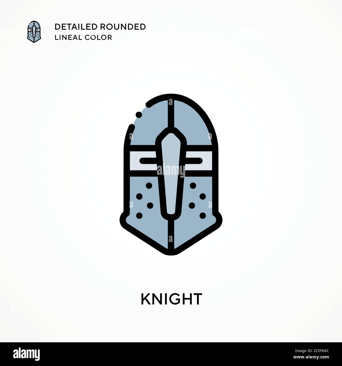 Knight detailed rounded lineal color. Modern vector illustration ...