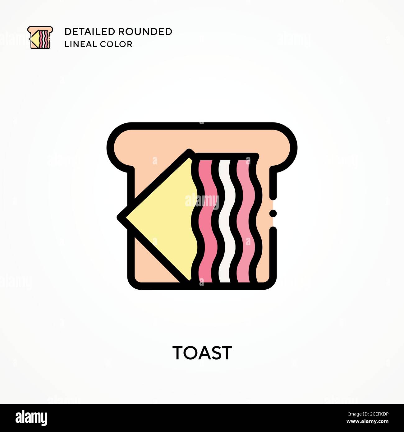 Toast detailed rounded lineal color. Modern vector illustration ...
