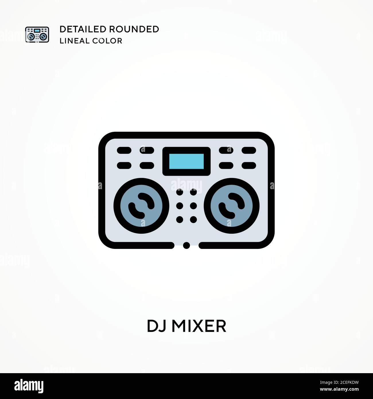 Dj mixer detailed rounded lineal color. Modern vector illustration concepts. Easy to edit and ...