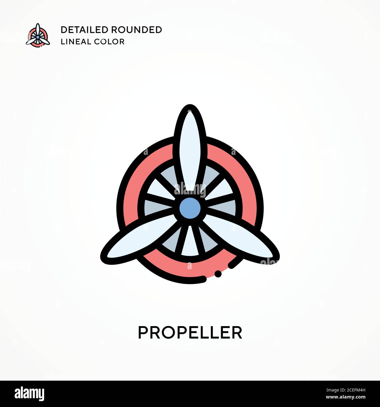 Propeller detailed rounded lineal color. Modern vector illustration ...