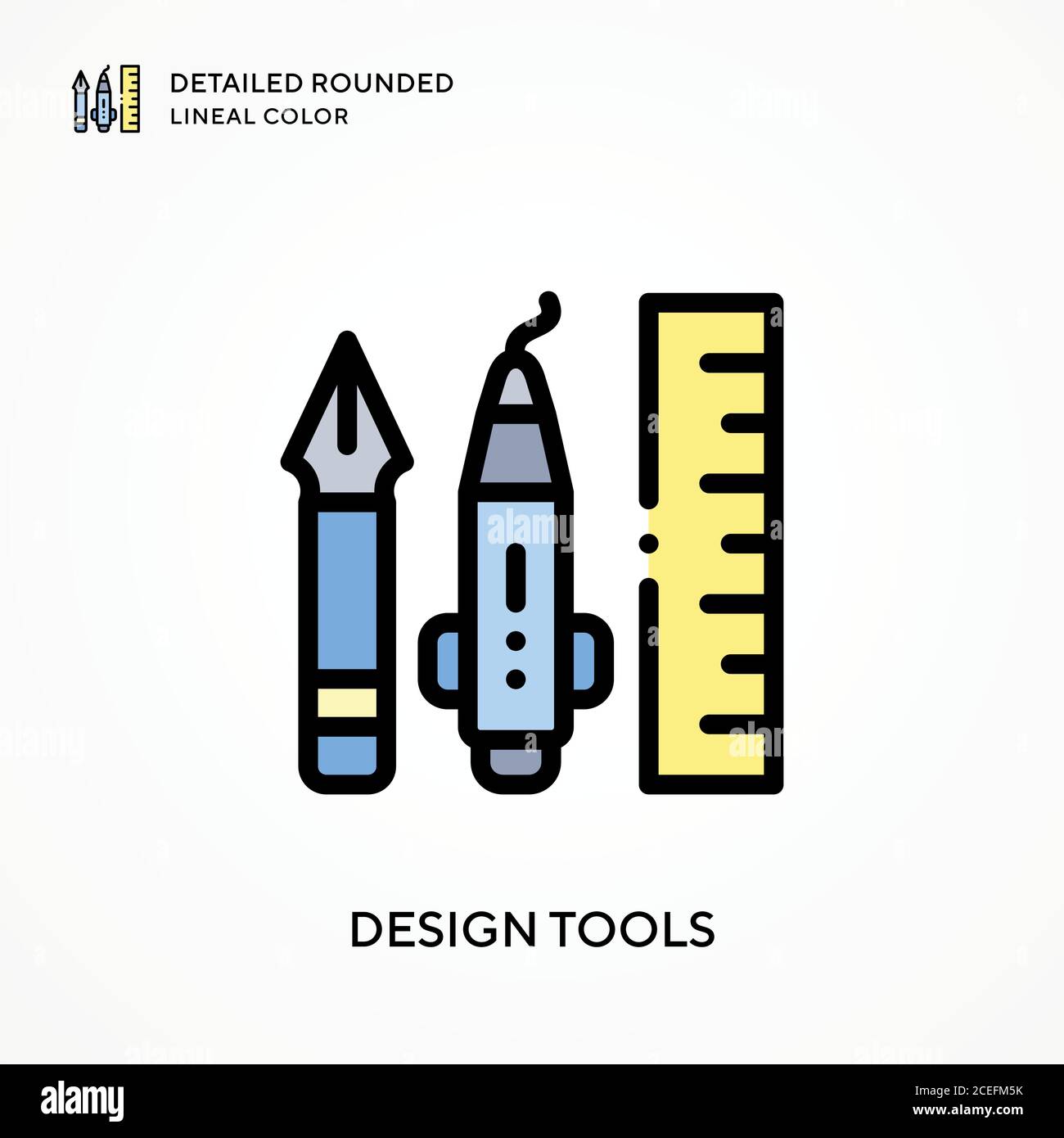 Design tools detailed rounded lineal color. Modern vector illustration ...