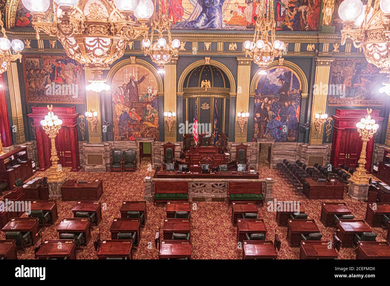 View of the Pennsylvania Senate Chambers from the visitors' gallery ...