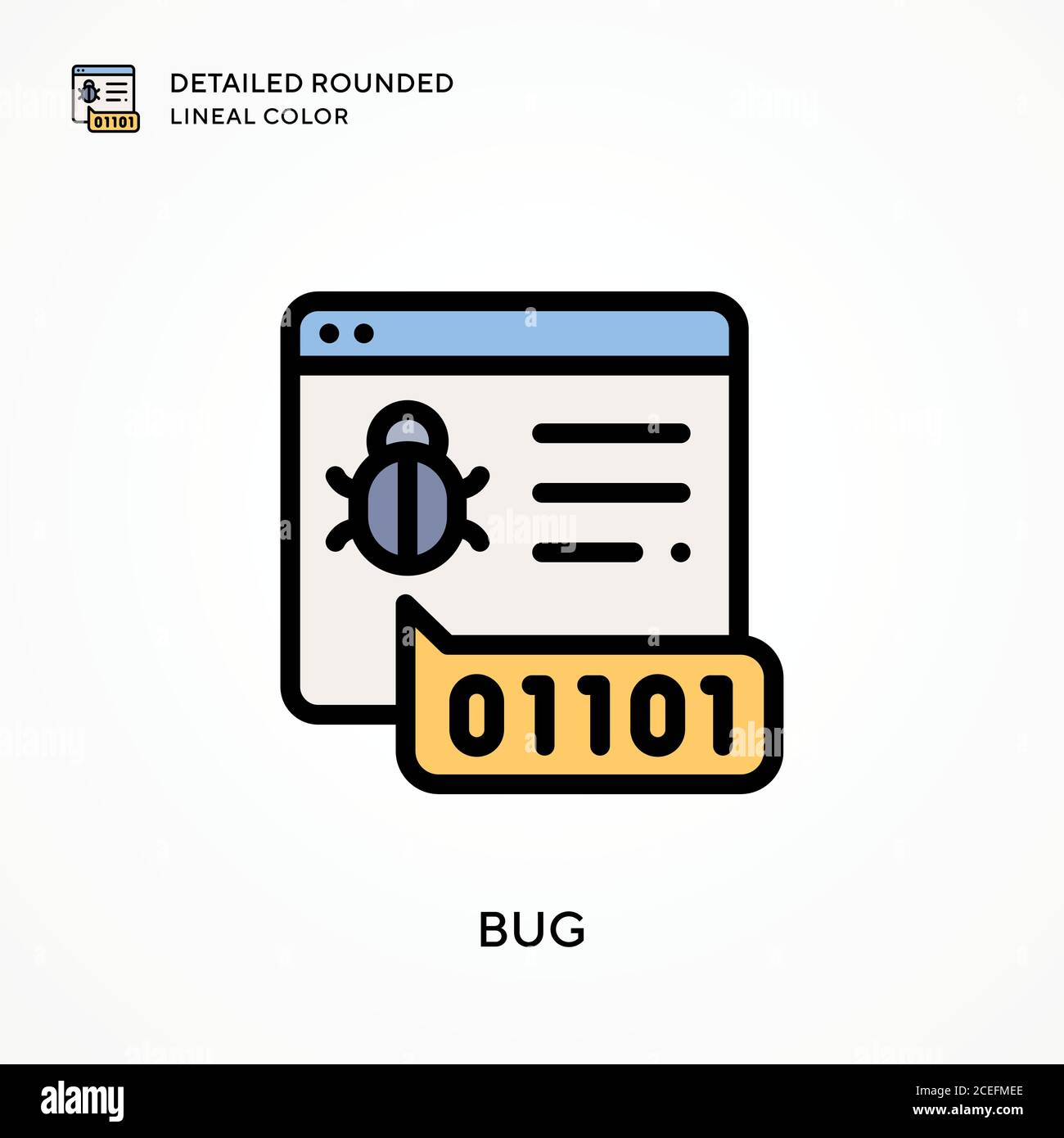 Bug detailed rounded lineal color. Modern vector illustration concepts ...