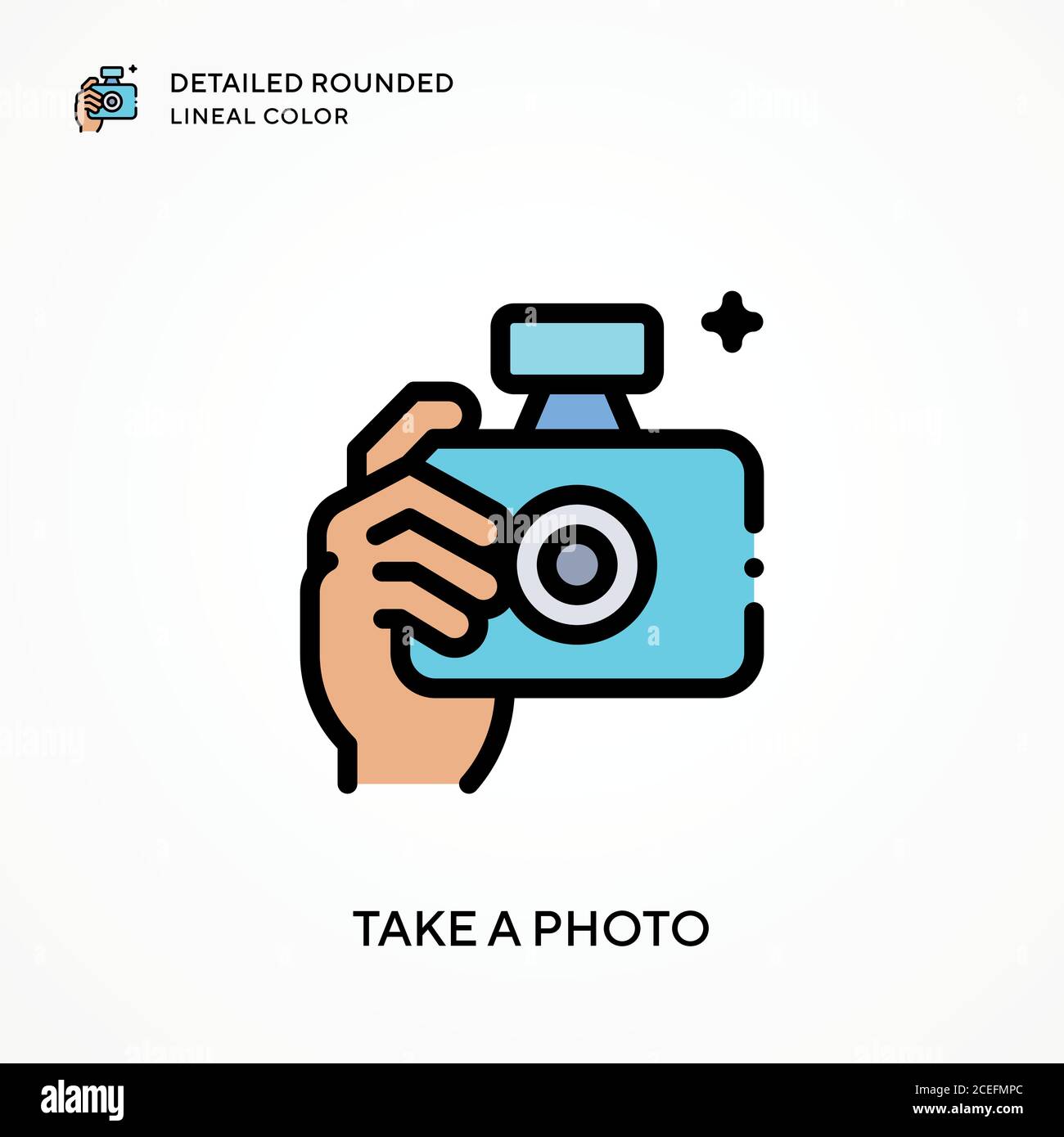 Take a photo detailed rounded lineal color. Modern vector illustration ...