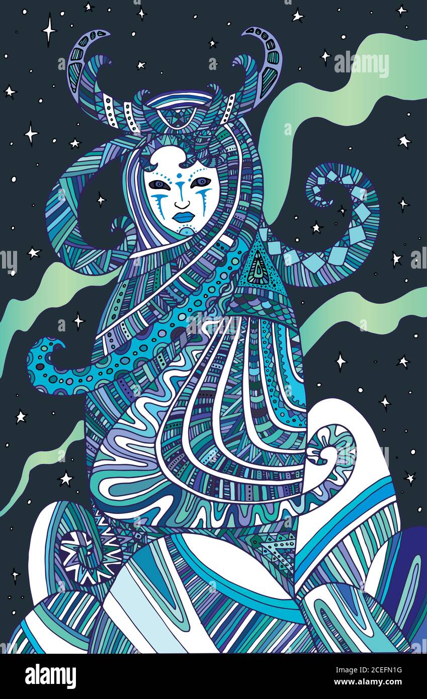 Mystic occult girl coloring book Stock Vector Image & Art - Alamy