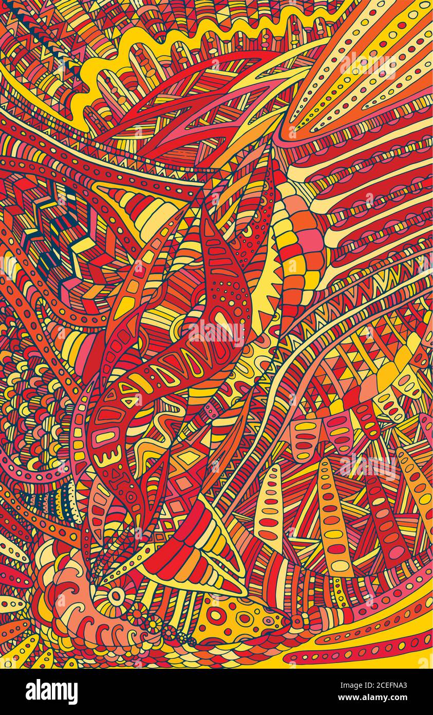 Bright colored fire abstract doodle background Stock Vector Image & Art ...