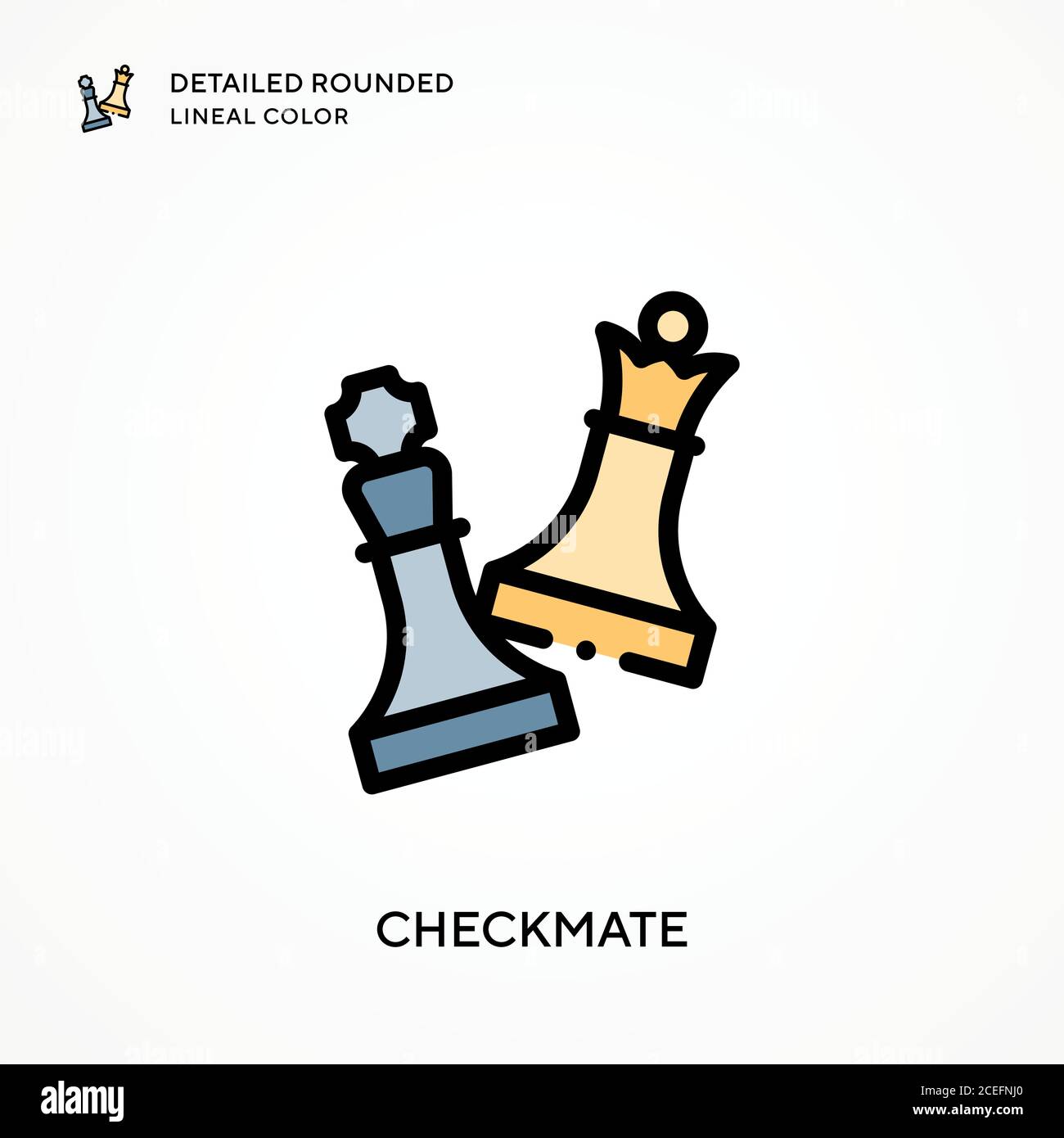 Checkmate detailed rounded lineal color. Modern vector illustration ...