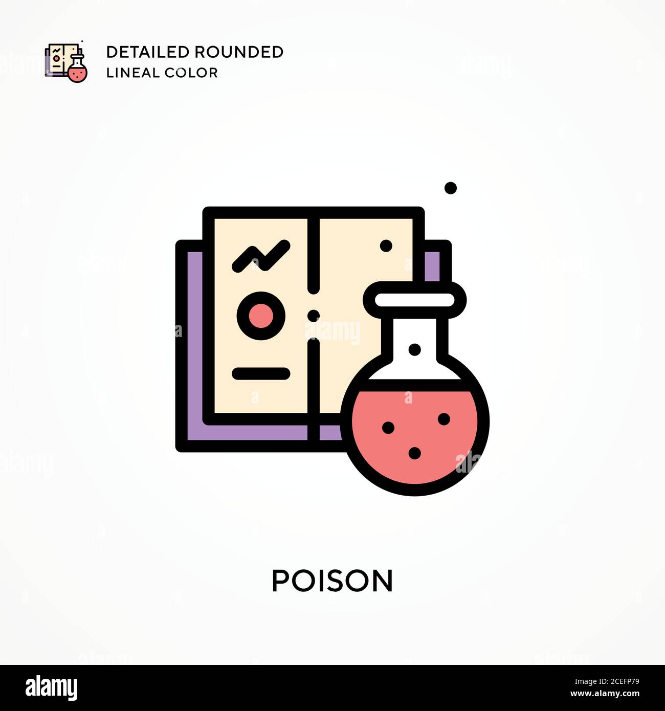 Poison detailed rounded lineal color. Modern vector illustration ...