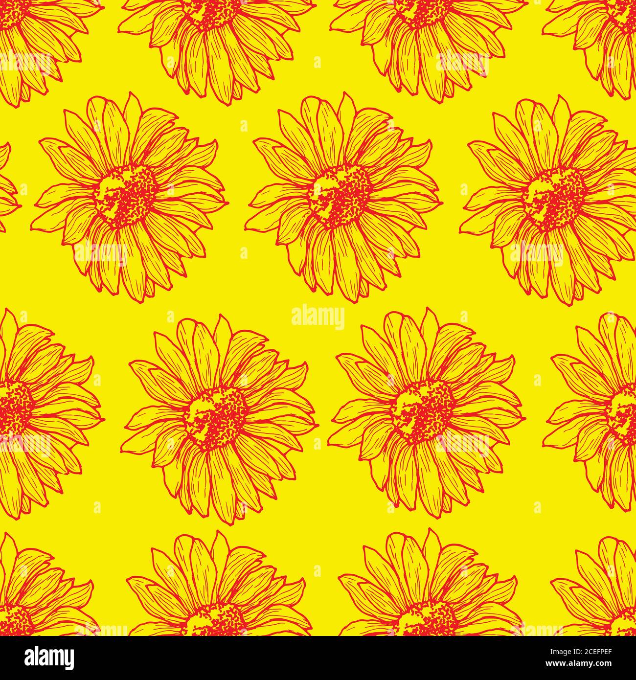 Bright sunny floral seamless pattern with sunflowers Stock Vector Image ...
