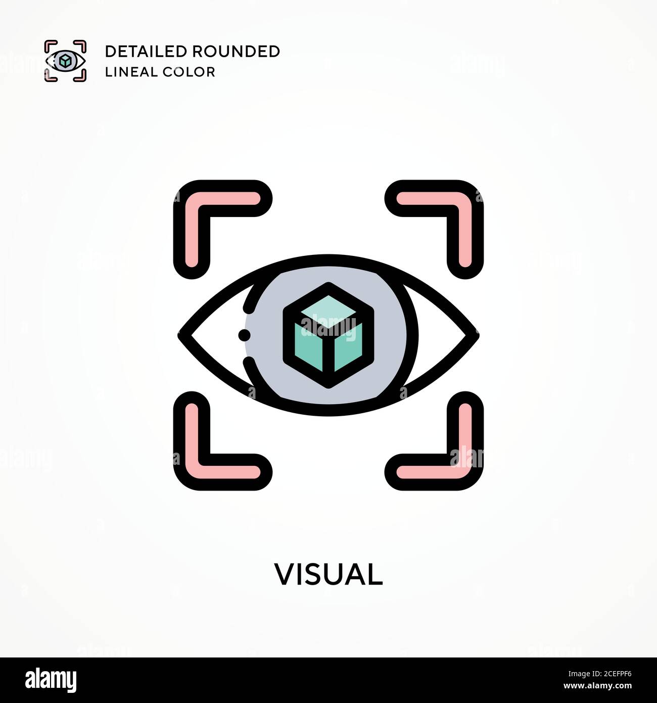 Visual detailed rounded lineal color. Modern vector illustration ...