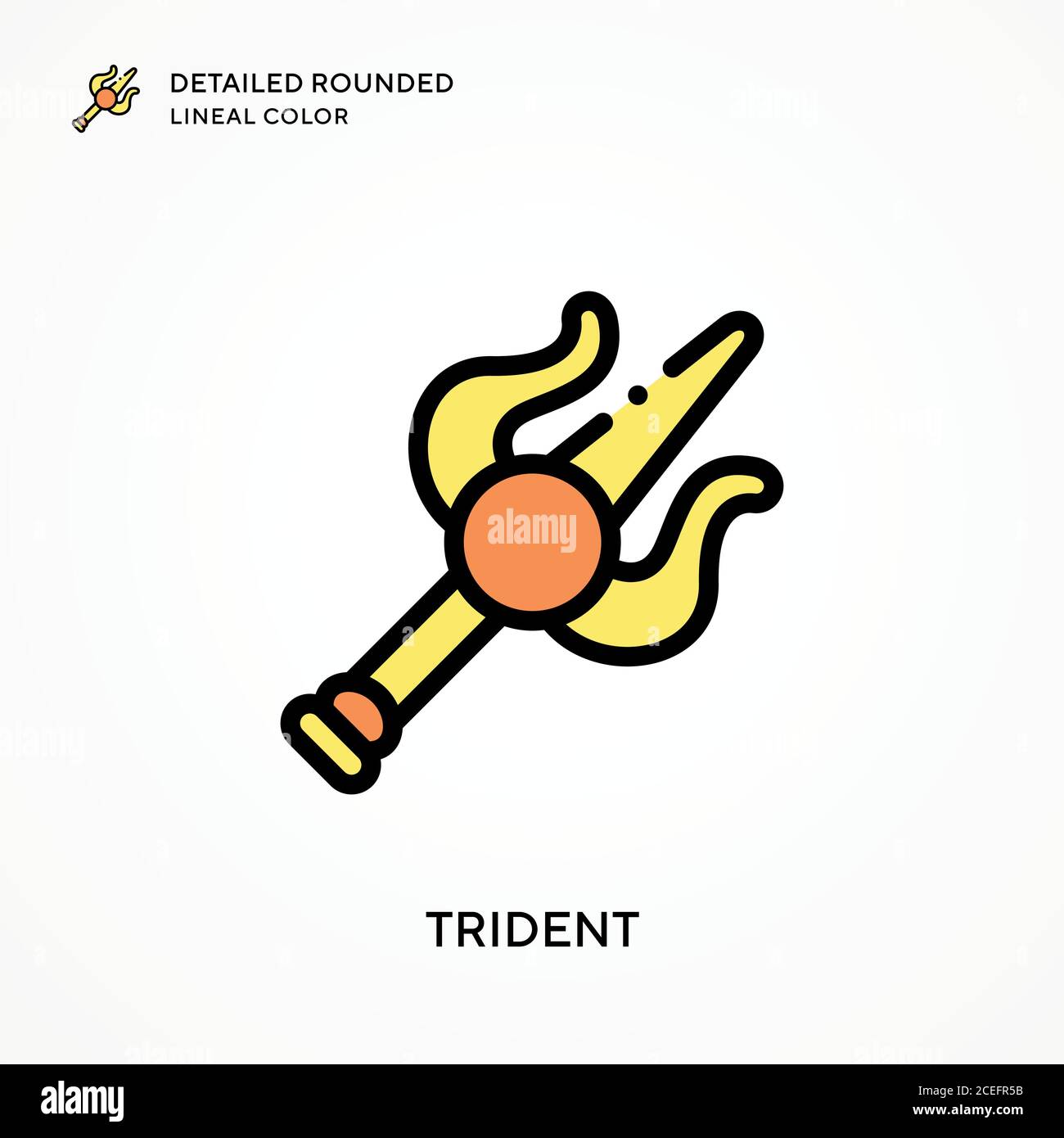 Trident detailed rounded lineal color. Modern vector illustration ...