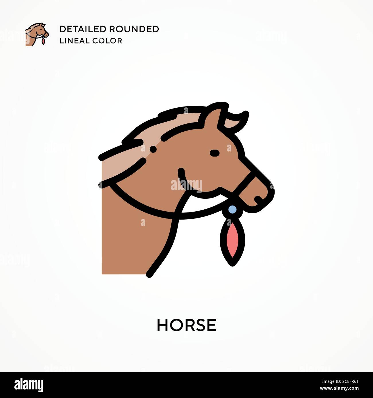 Horse detailed rounded lineal color. Modern vector illustration concepts. Easy to edit and ...