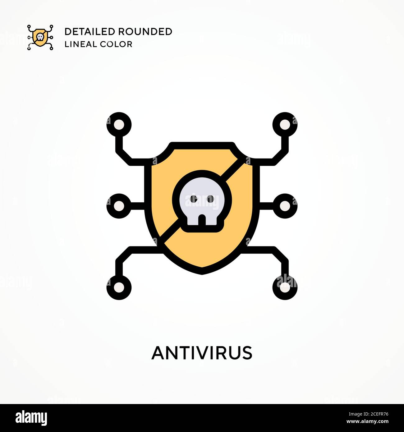 Antivirus detailed rounded lineal color. Modern vector illustration ...