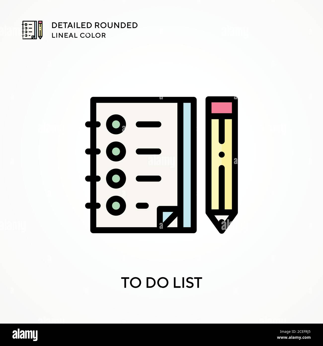 To do list detailed rounded lineal color. Modern vector illustration ...