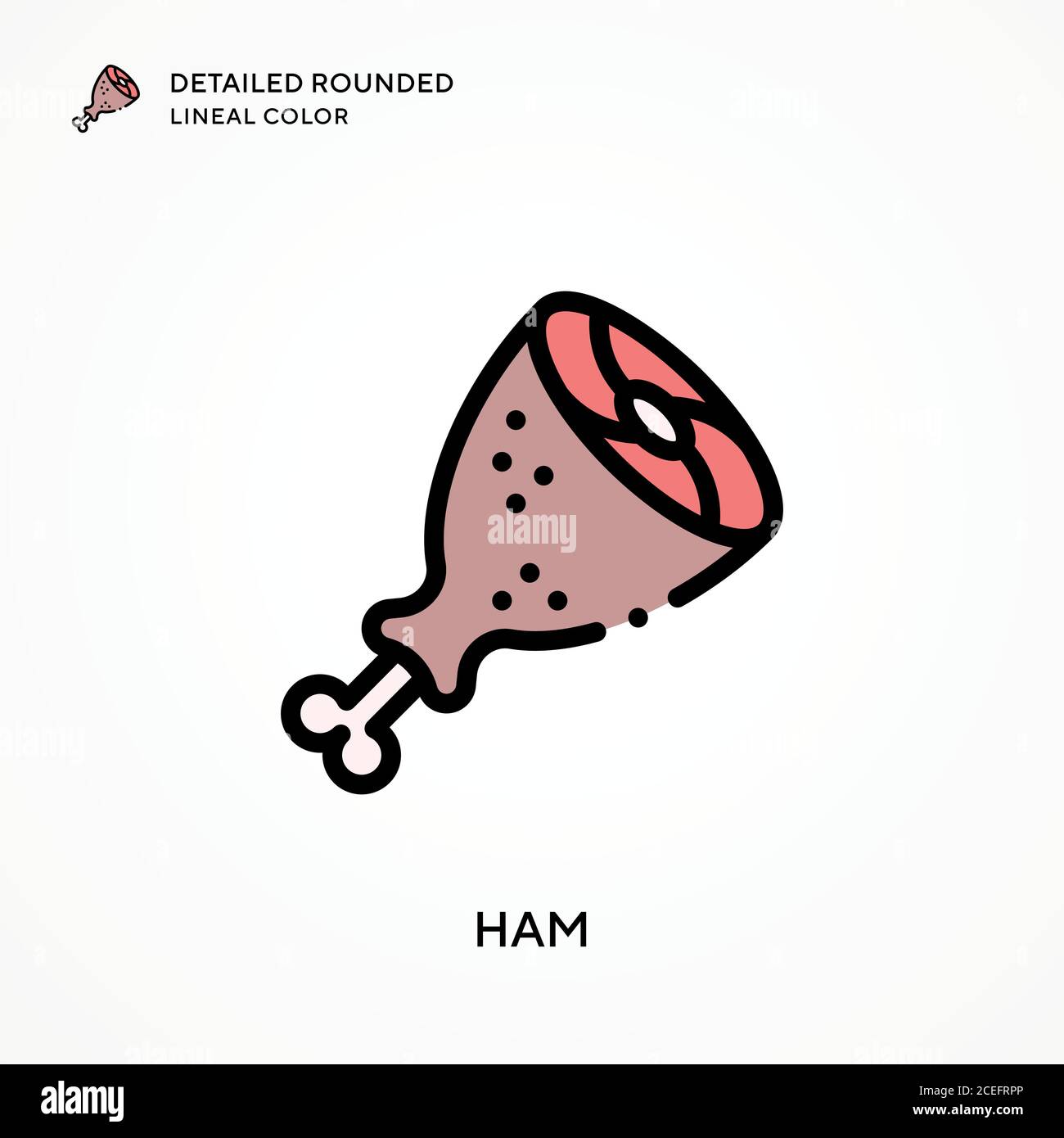 Ham detailed rounded lineal color. Modern vector illustration concepts ...