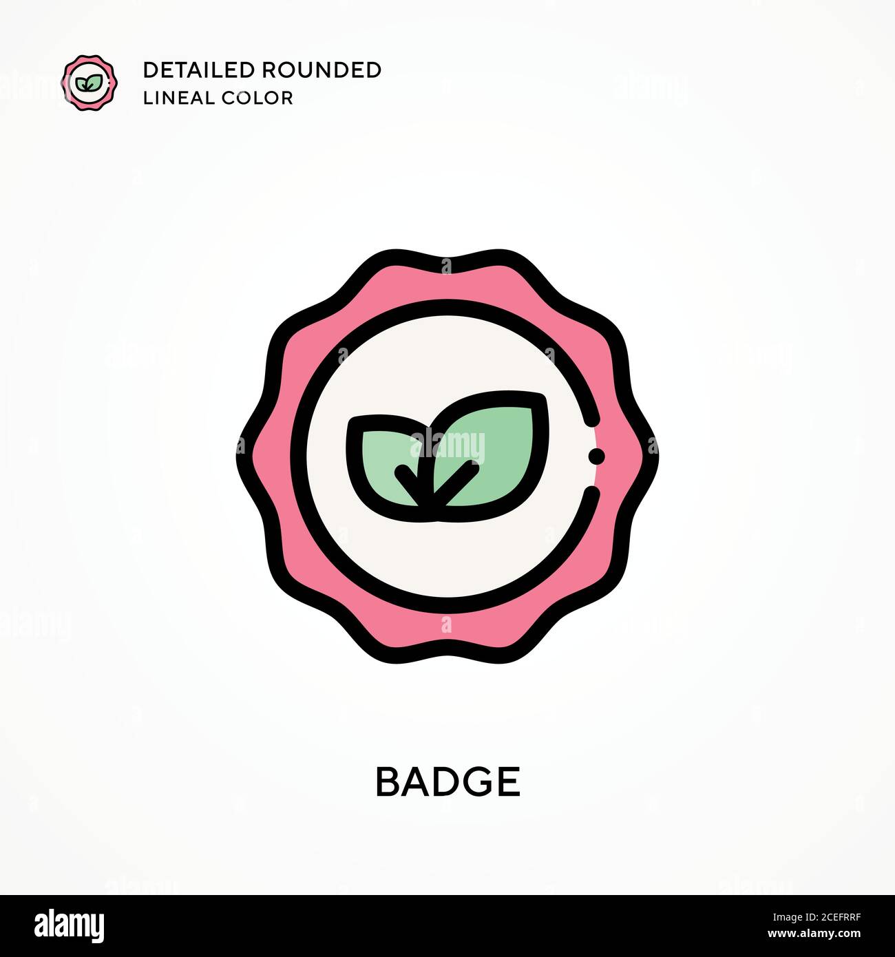 Badge detailed rounded lineal color. Modern vector illustration ...