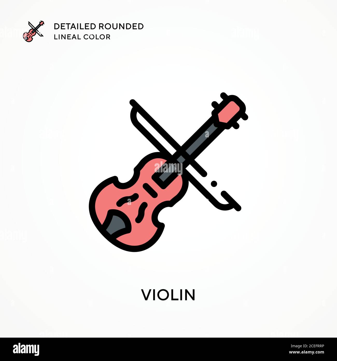 Violin detailed rounded lineal color. Modern vector illustration concepts. Easy to edit and ...