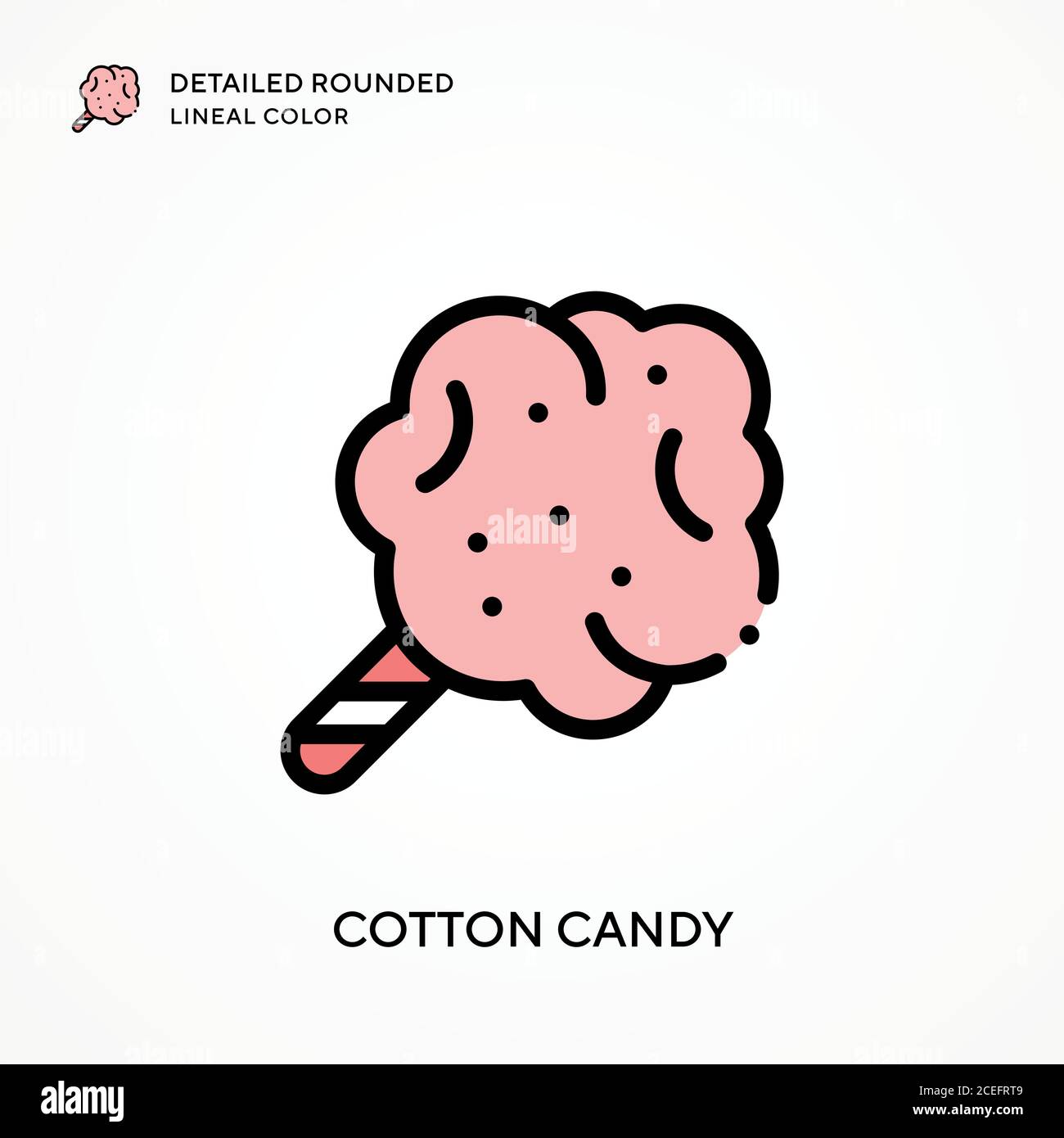 Cotton candy detailed rounded lineal color. Modern vector illustration ...