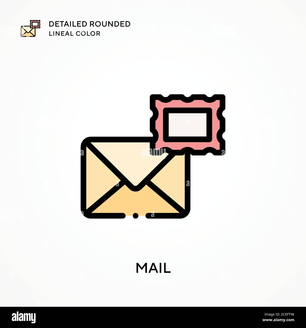 Mail detailed rounded lineal color. Modern vector illustration concepts ...