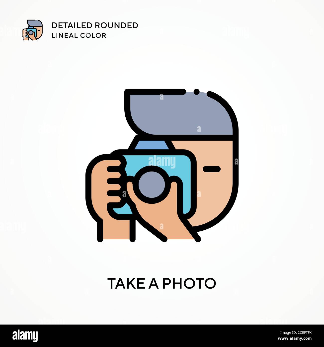 Take a photo detailed rounded lineal color. Modern vector illustration ...