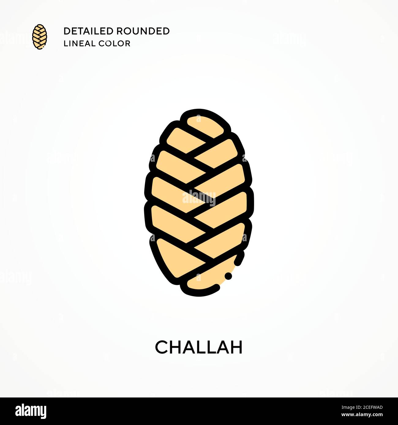 Challah detailed rounded lineal color. Modern vector illustration ...