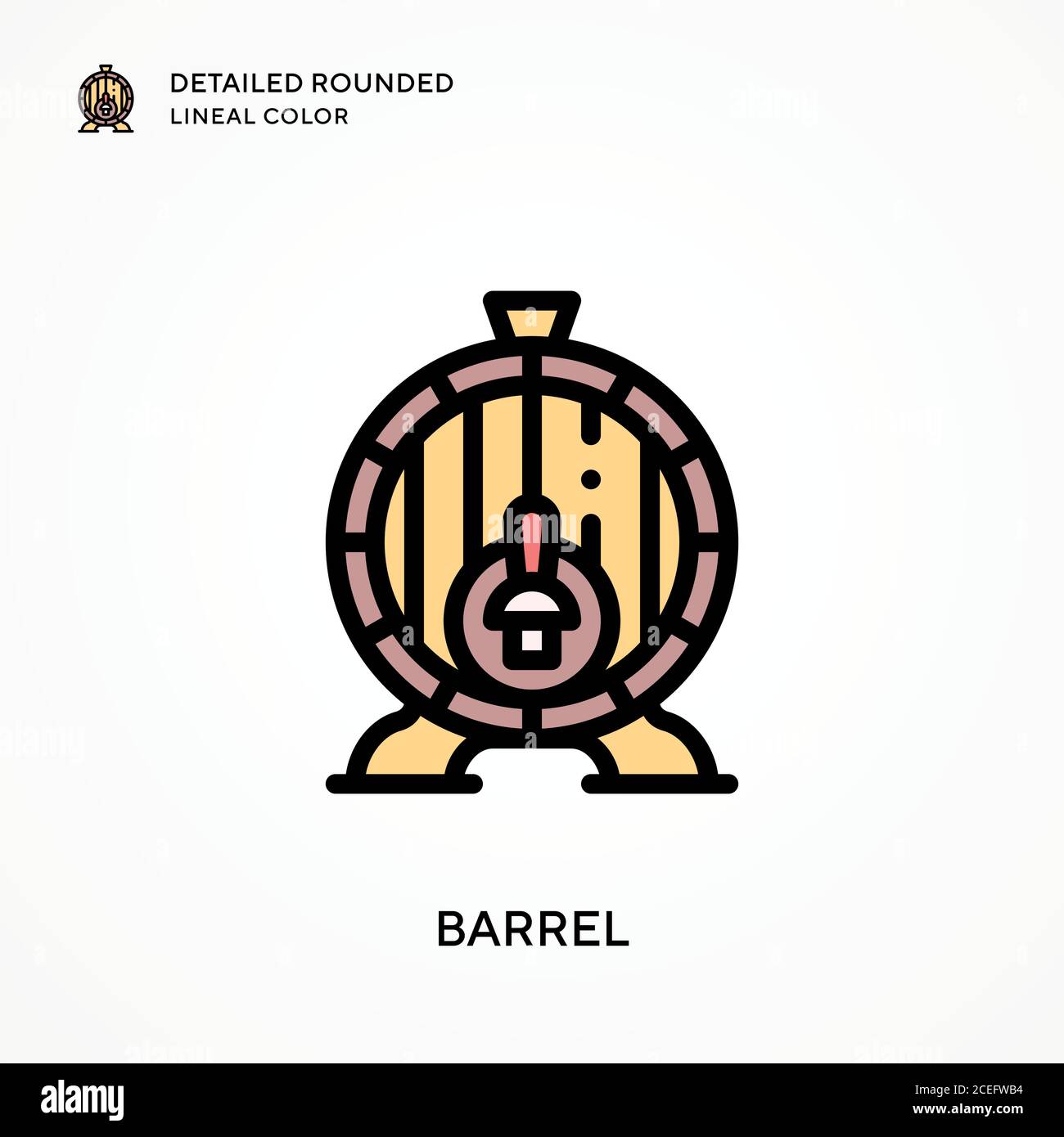 Barrel detailed rounded lineal color. Modern vector illustration ...
