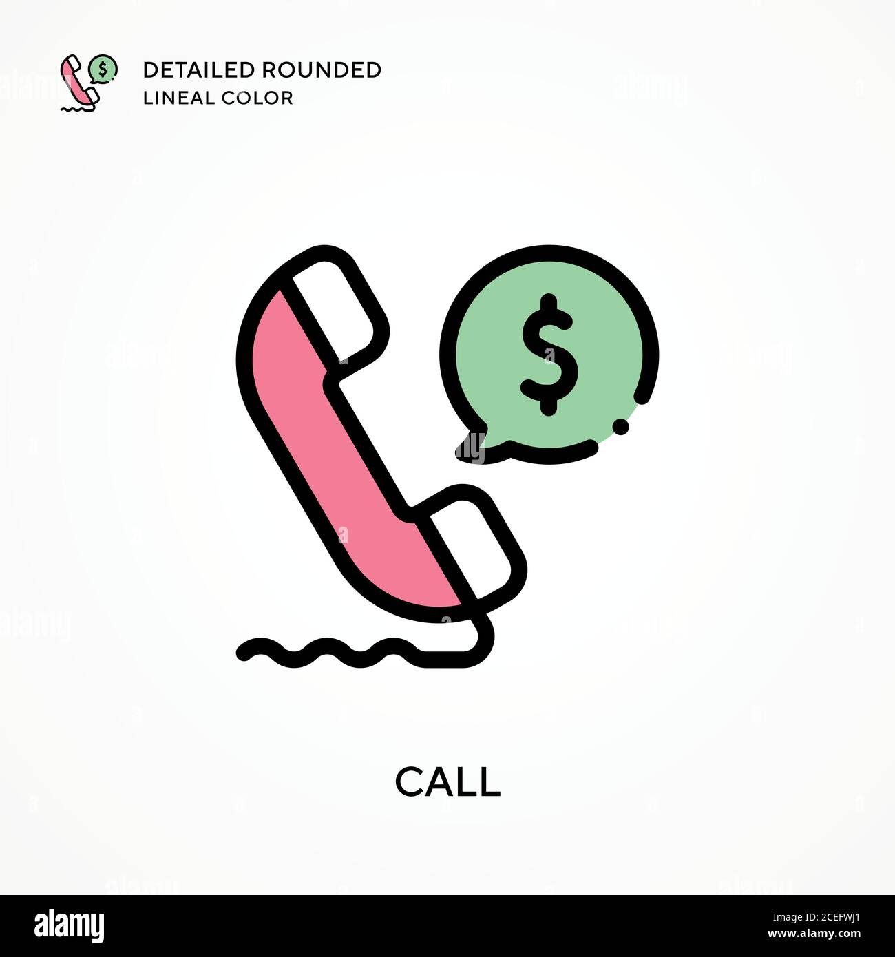 Call detailed rounded lineal color. Modern vector illustration concepts ...