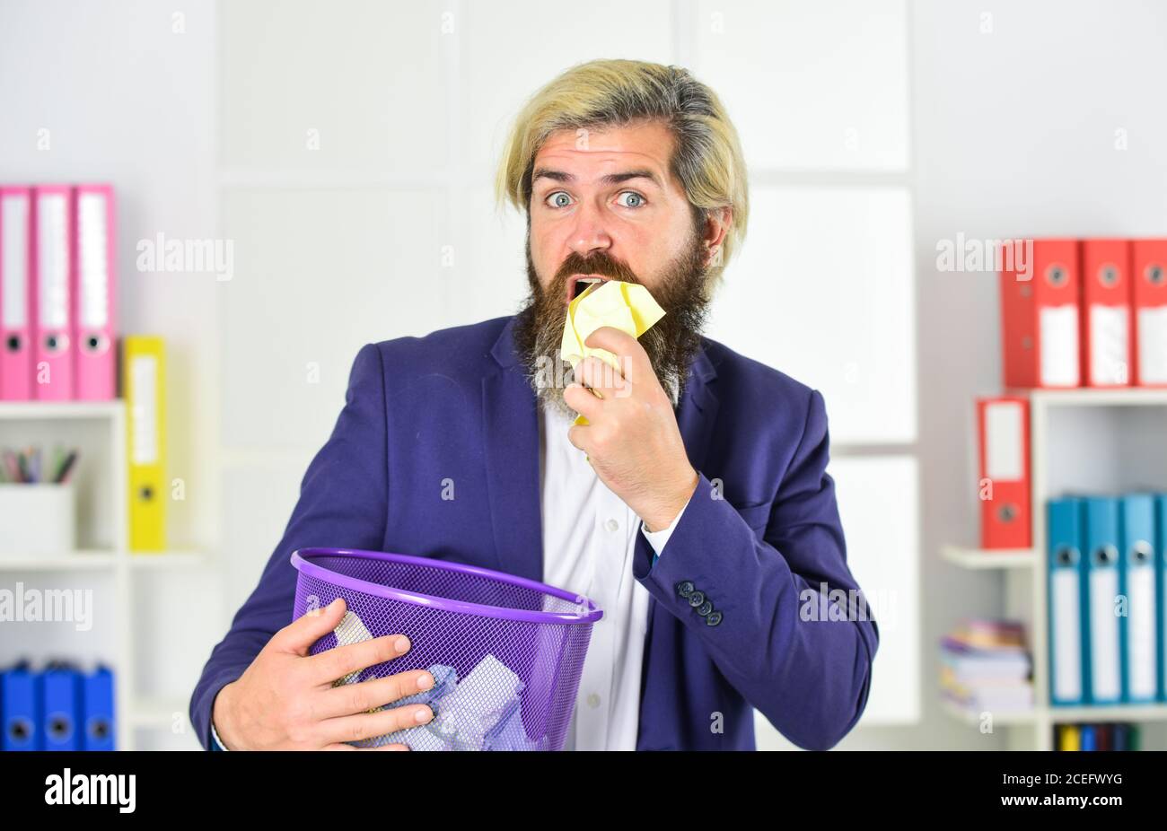 Paper recycling. Waste paper collection. Reuse of resources. Office ...