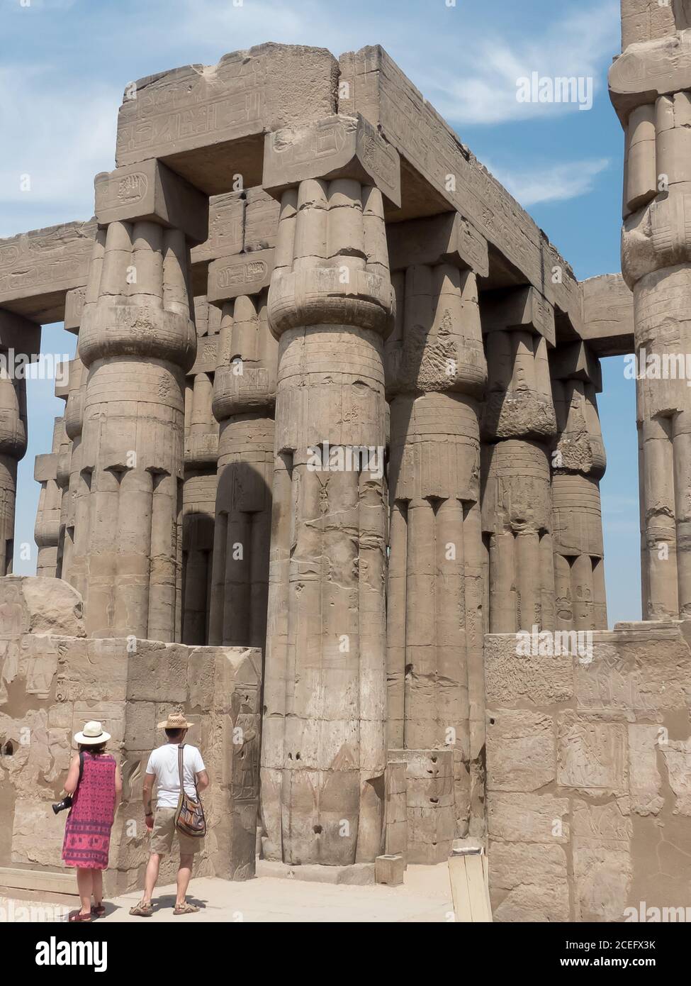 Egypt: Lotus Columns in the Luxor Temple complex Stock Photo - Alamy