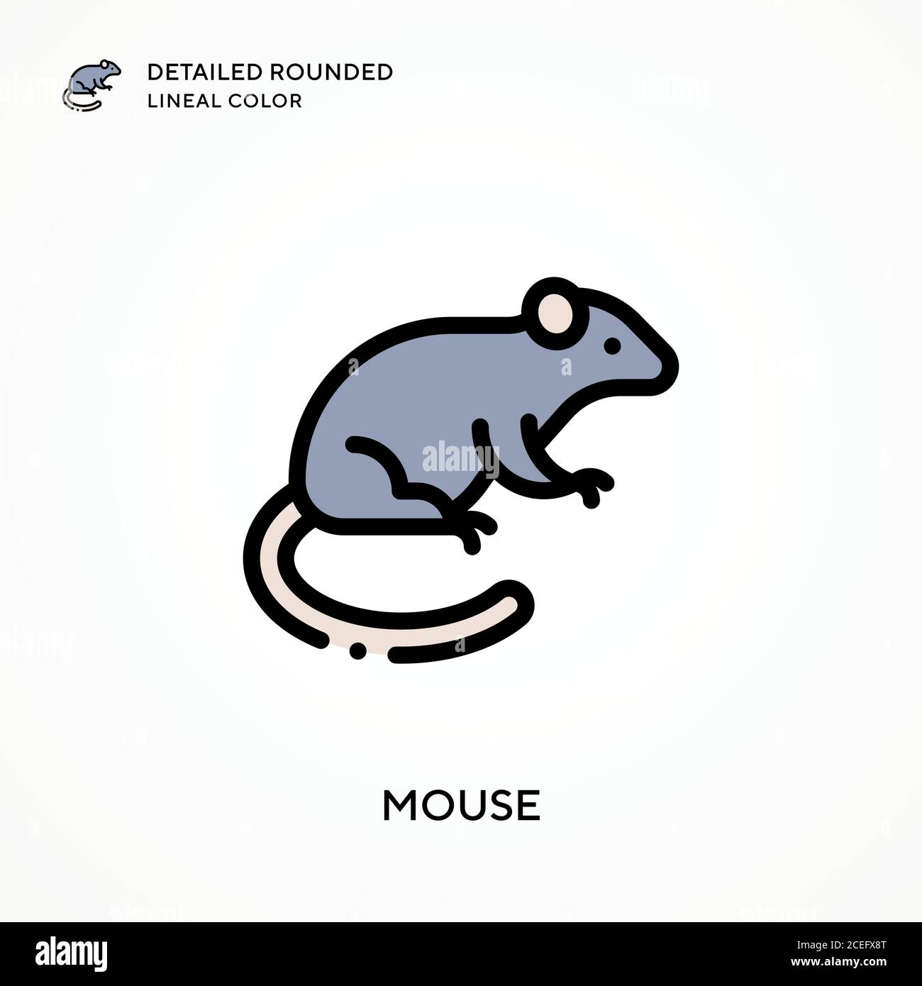 Mouse detailed rounded lineal color. Modern vector illustration ...