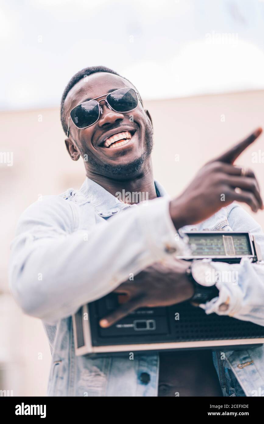 Radio cassette black man hi-res stock photography and images - Alamy