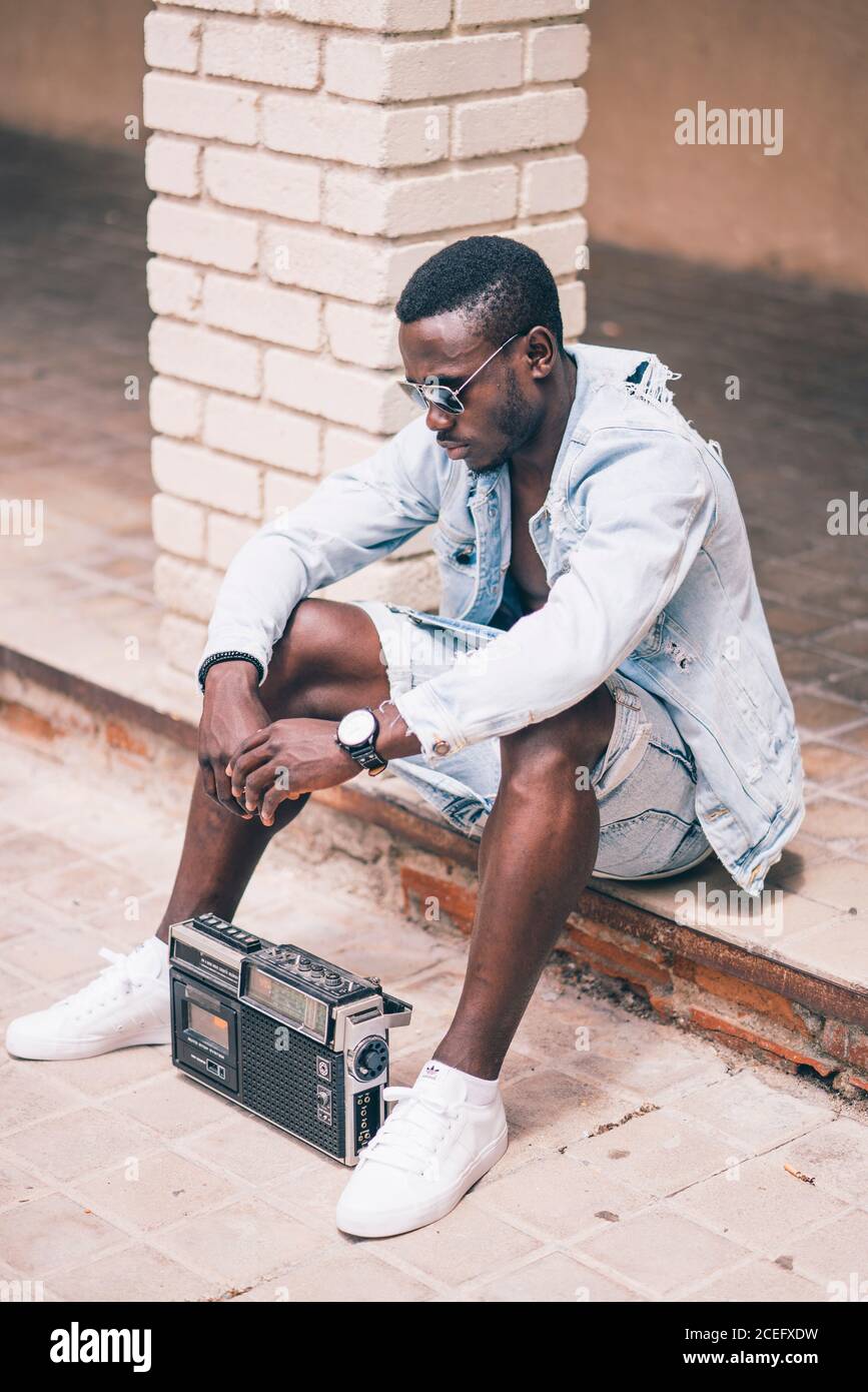 Radio cassette black man hi-res stock photography and images - Alamy