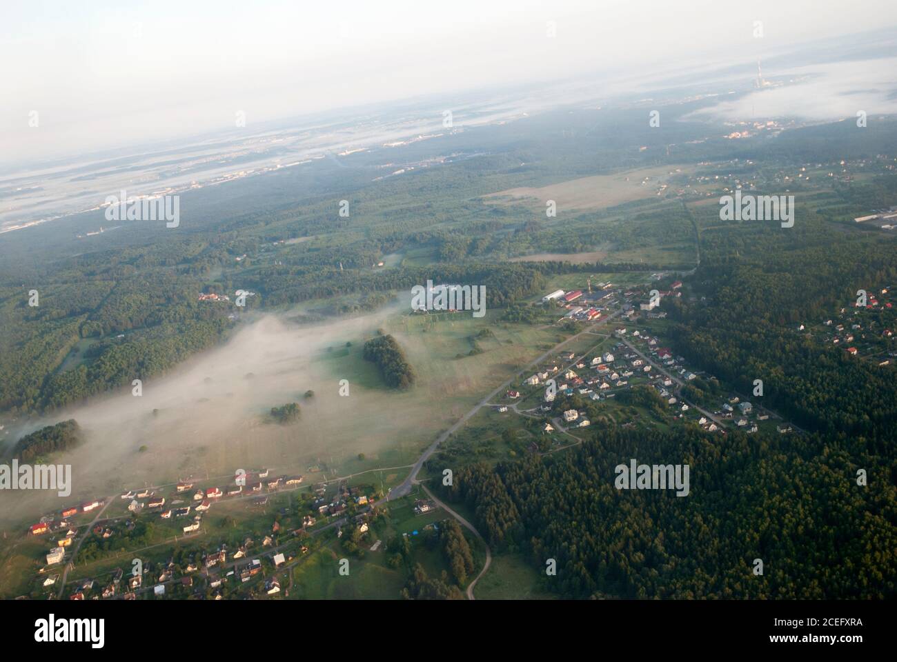 Suburb fog aerial hi-res stock photography and images - Alamy