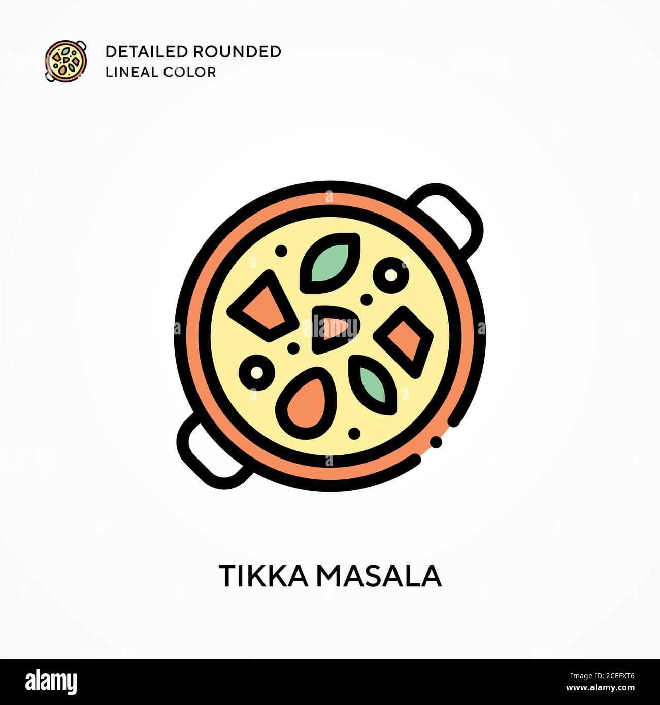 Tikka masala detailed rounded lineal color. Modern vector illustration ...