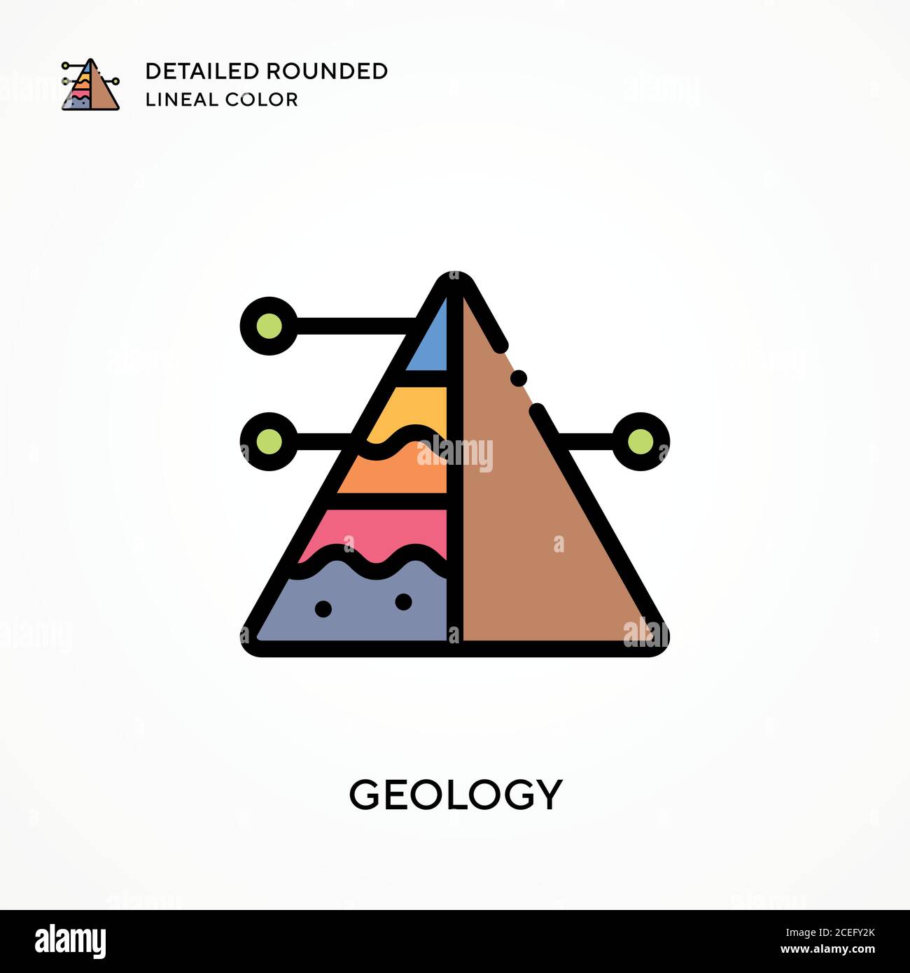 Geology detailed rounded lineal color. Modern vector illustration ...