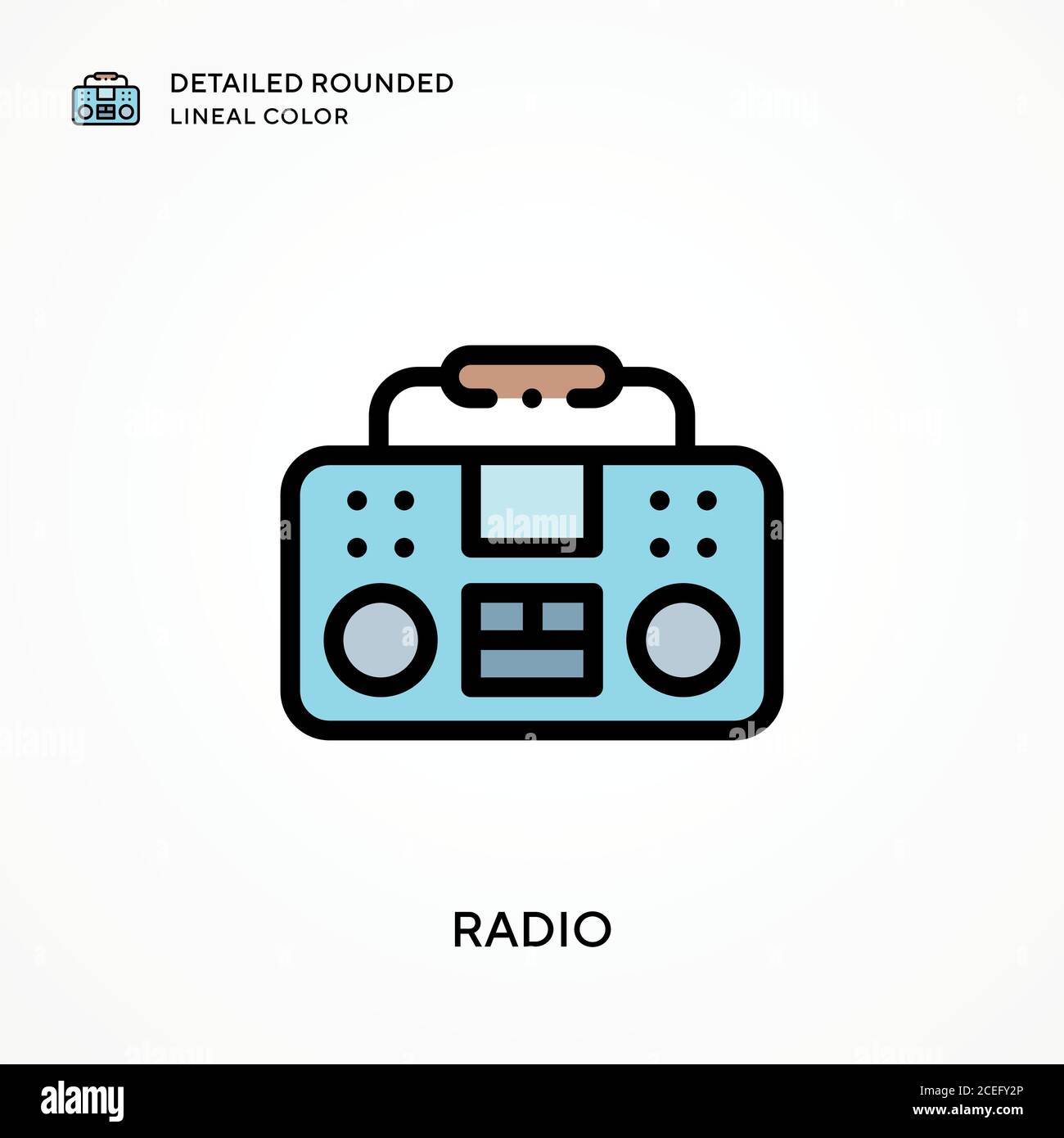Radio detailed rounded lineal color. Modern vector illustration ...