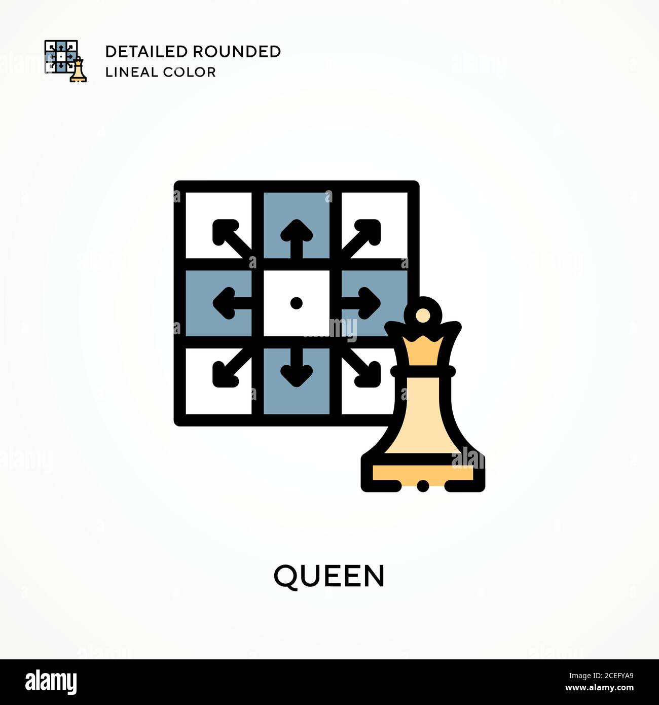 Queen detailed rounded lineal color. Modern vector illustration ... Queen detailed rounded lineal color. Modern vector illustration ...