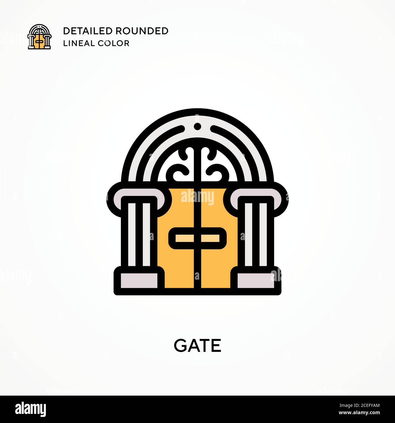 Gate detailed rounded lineal color. Modern vector illustration concepts ...