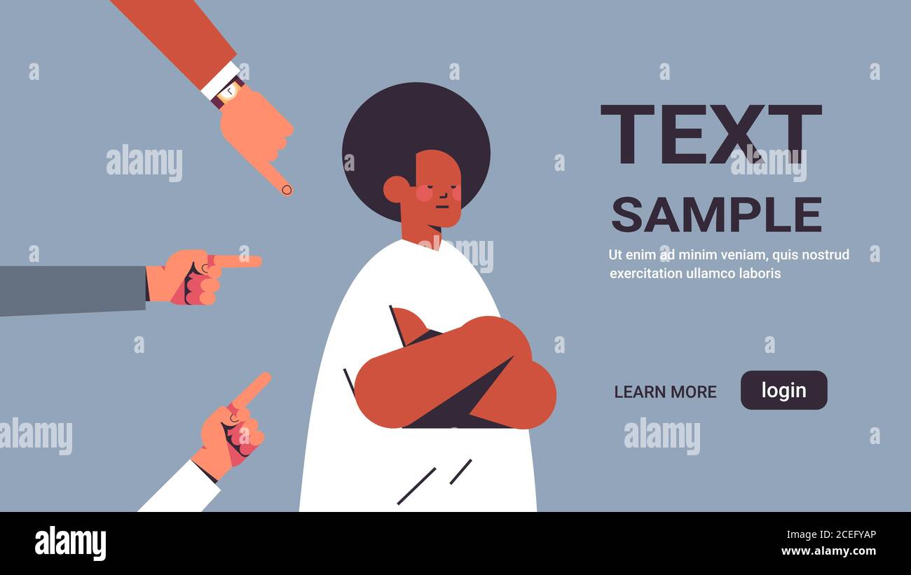 depressed african american guy surrounded by hands fingers mocking ...