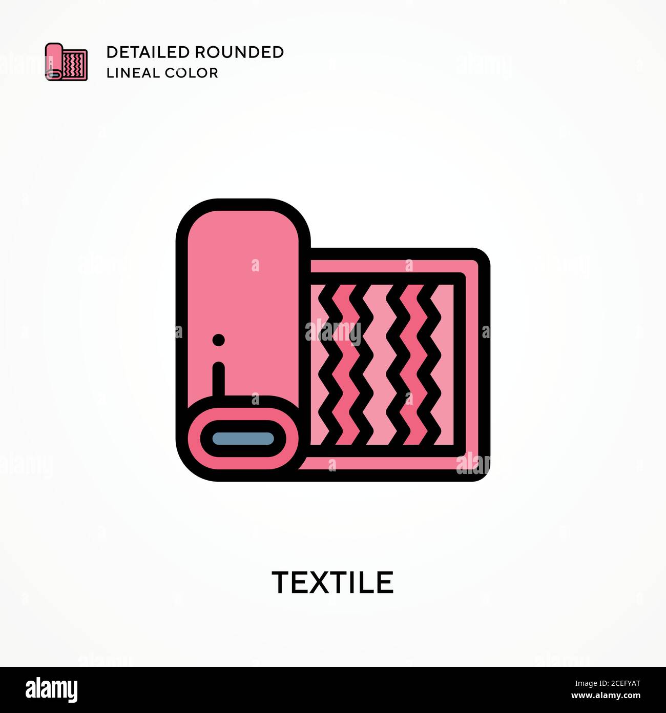 Textile detailed rounded lineal color. Modern vector illustration ...