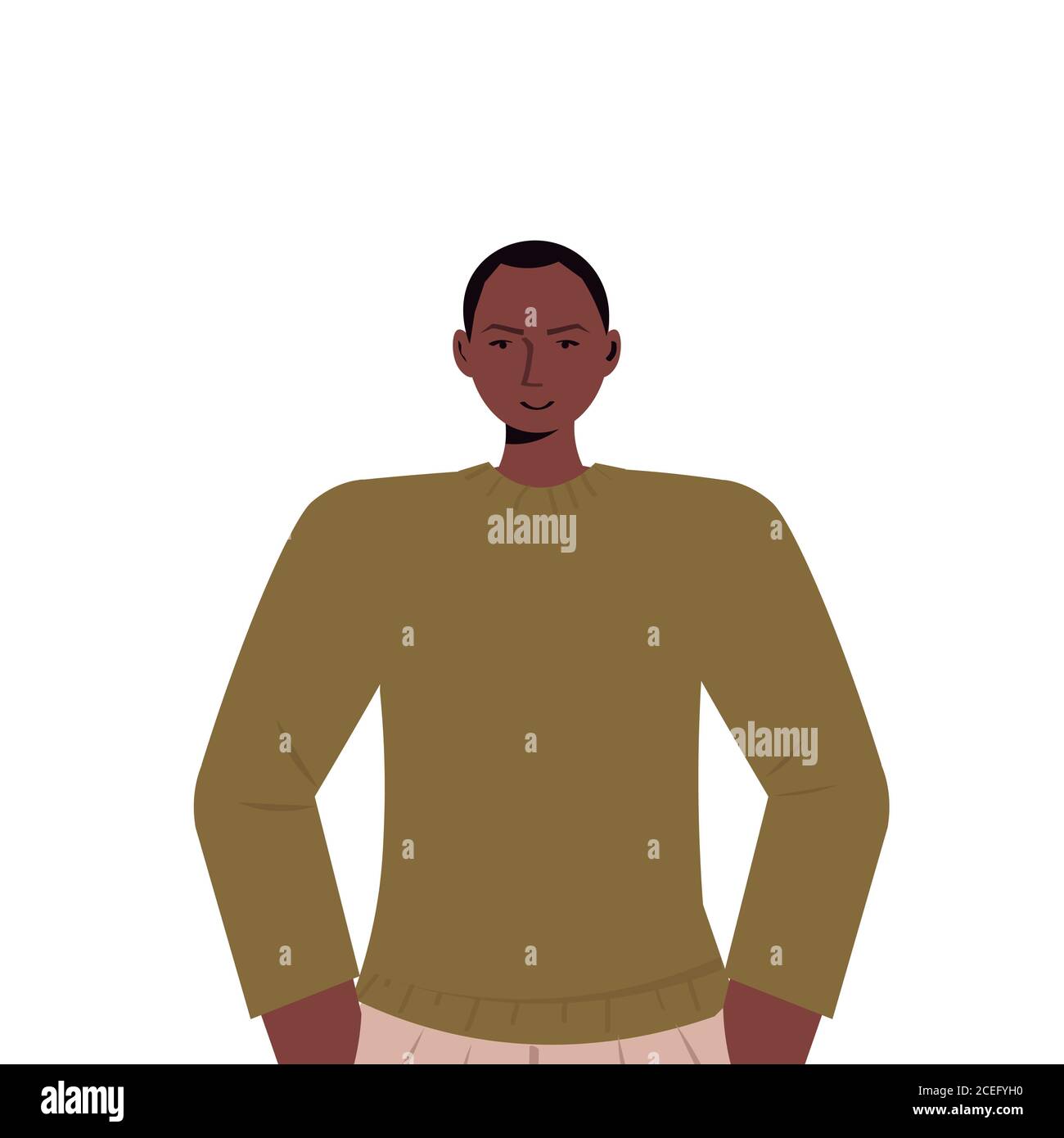 young man in casual trendy clothes african american male cartoon ...