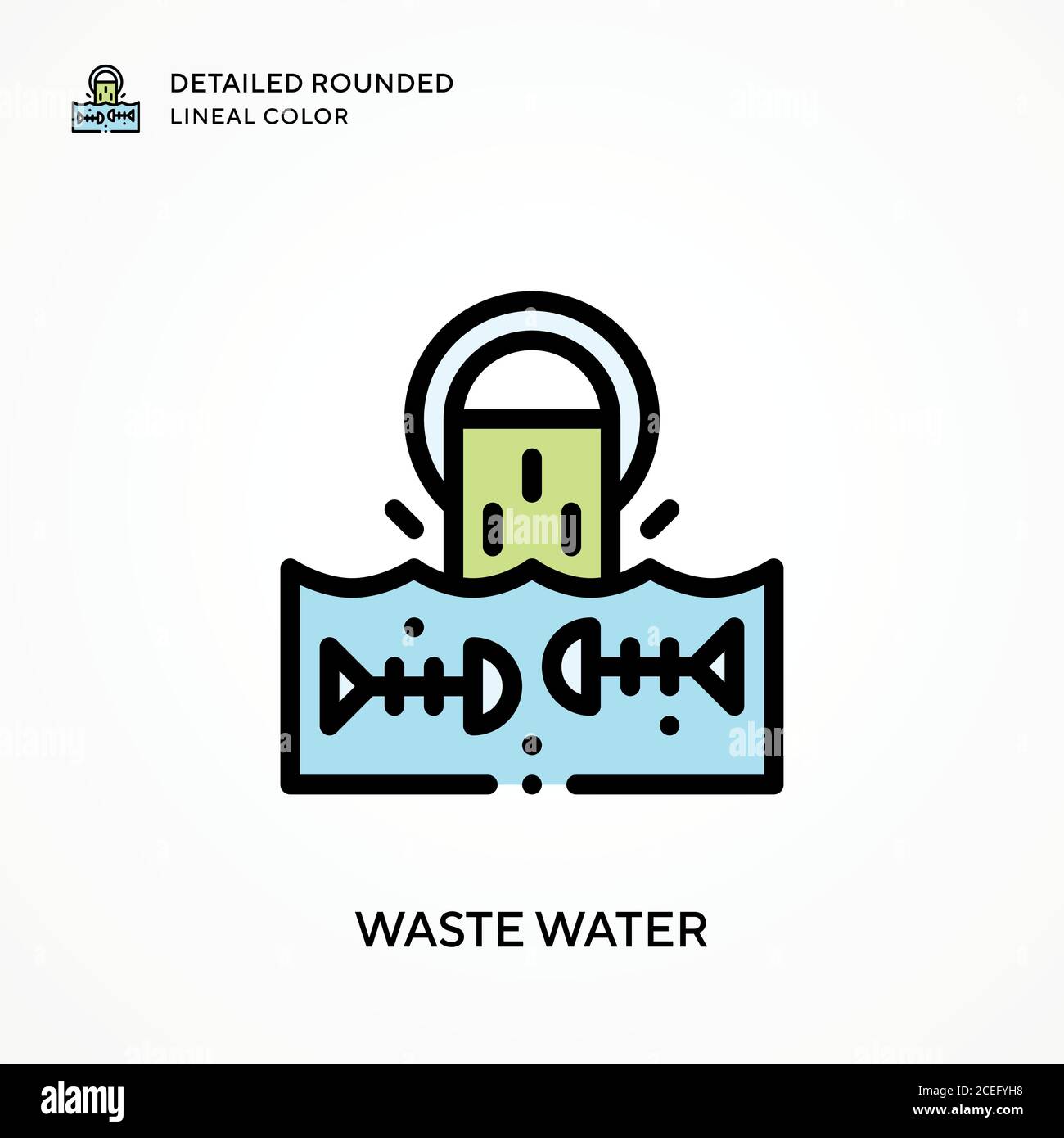 Waste water detailed rounded lineal color. Modern vector illustration ...