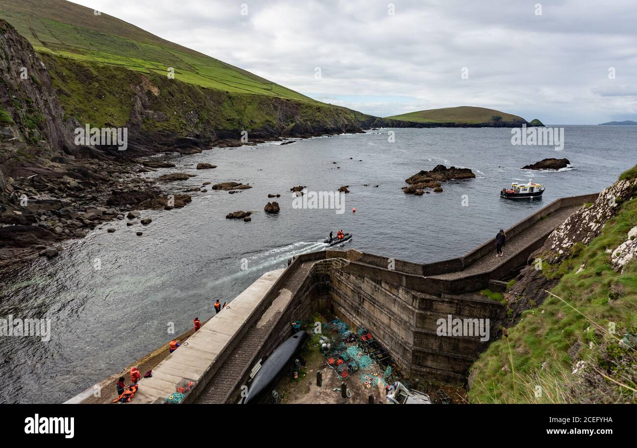 Boat tours to the Great Blasket Islands leaving from Dunquin bay on the ...