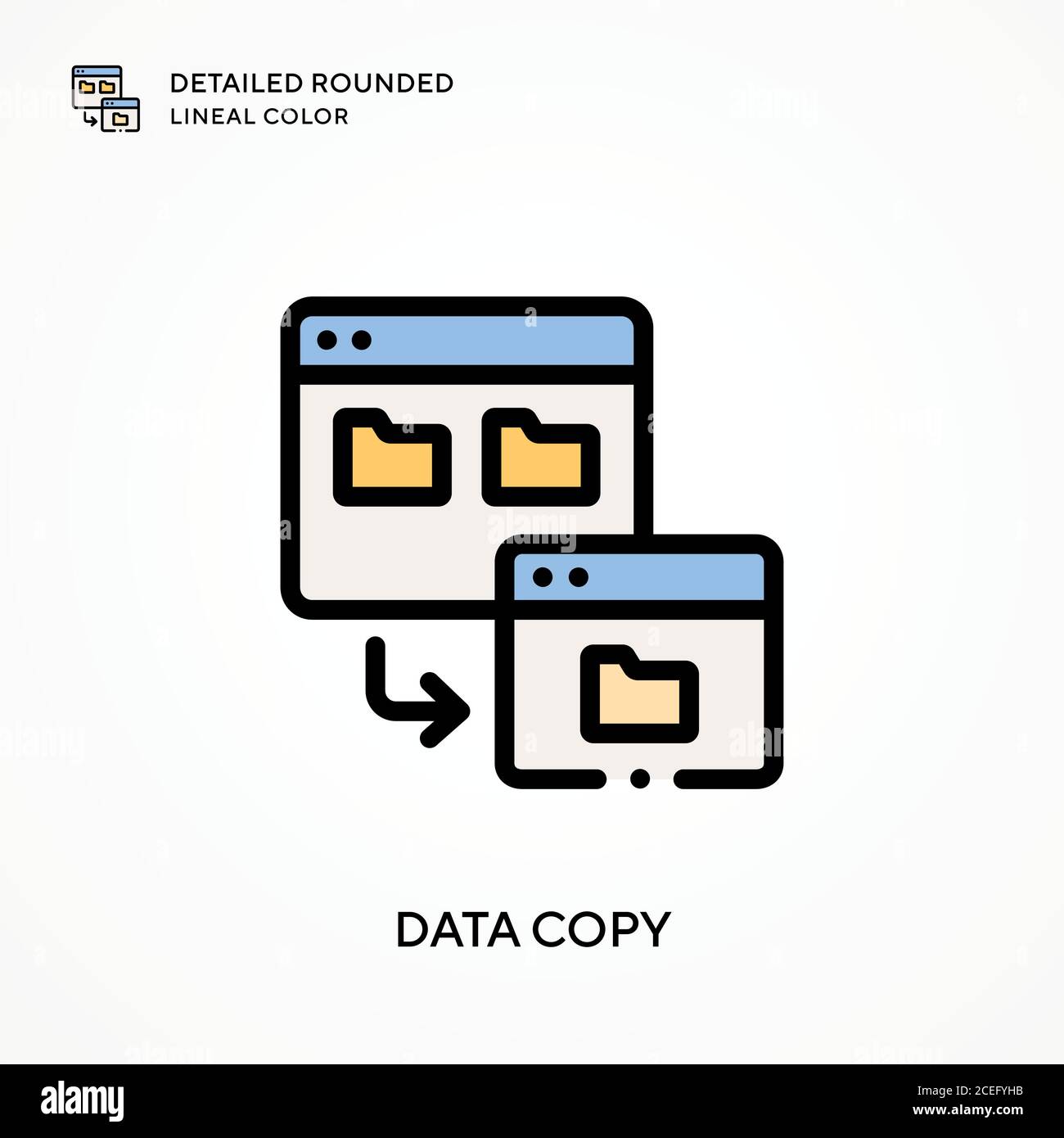 Data copy detailed rounded lineal color. Modern vector illustration ...