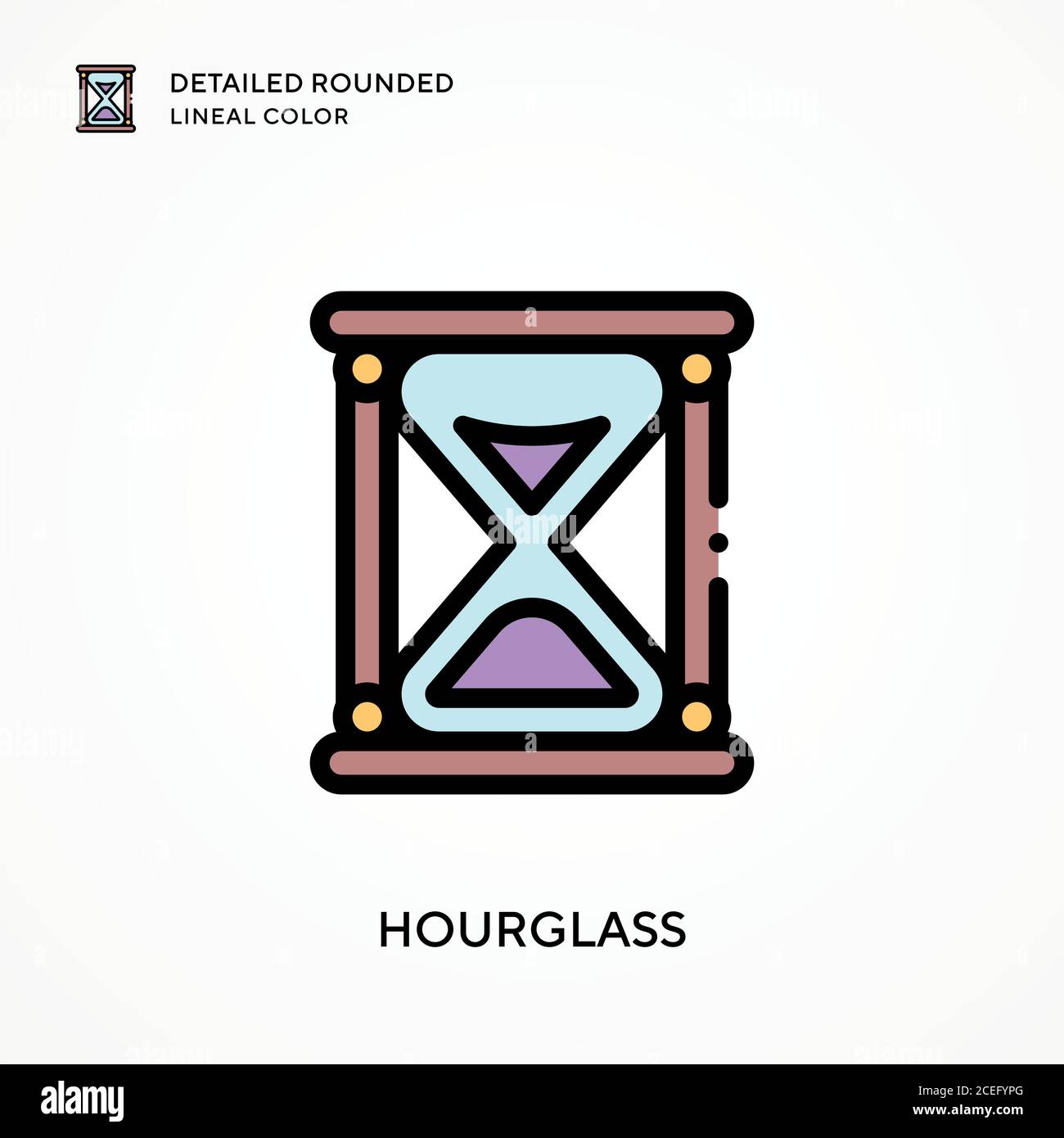 Hourglass detailed rounded lineal color. Modern vector illustration ...