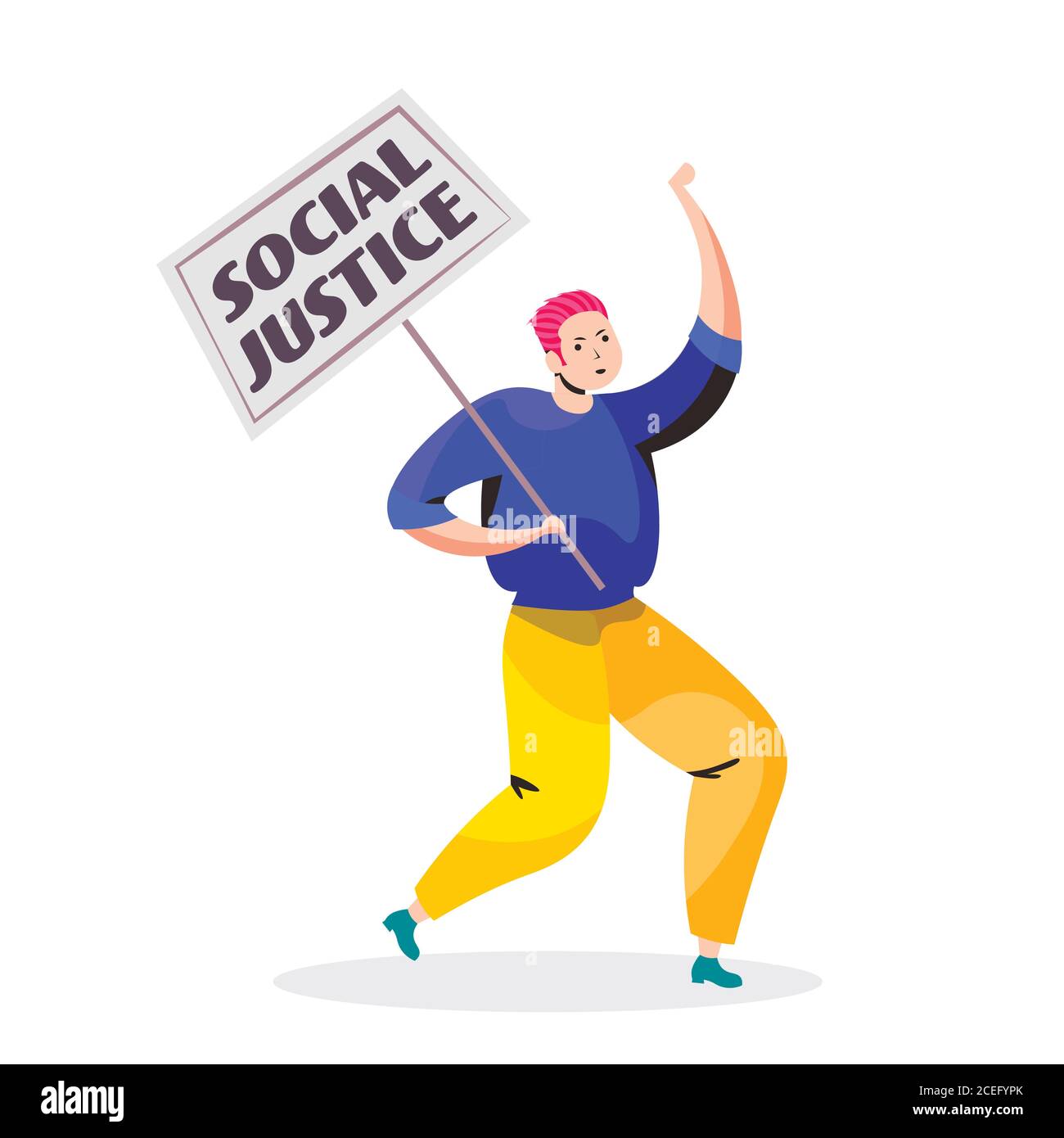 man activist holding stop racism poster racial equality social justice ...