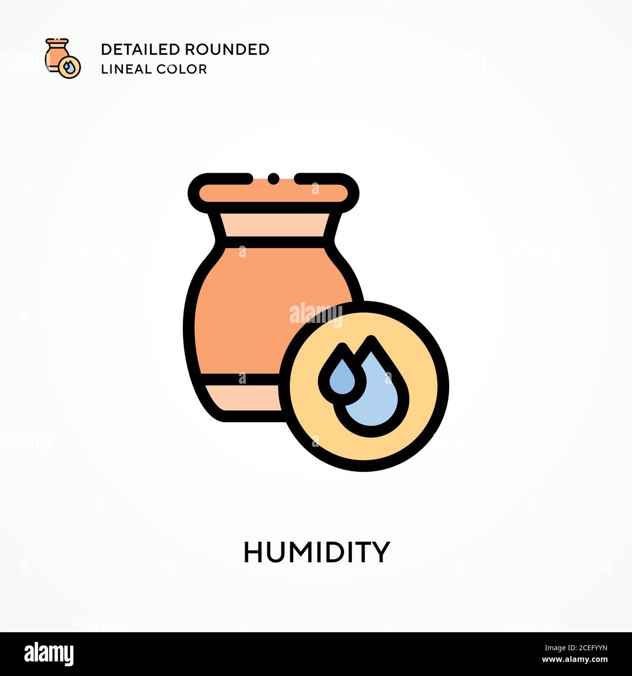 Humidity detailed rounded lineal color. Modern vector illustration ...