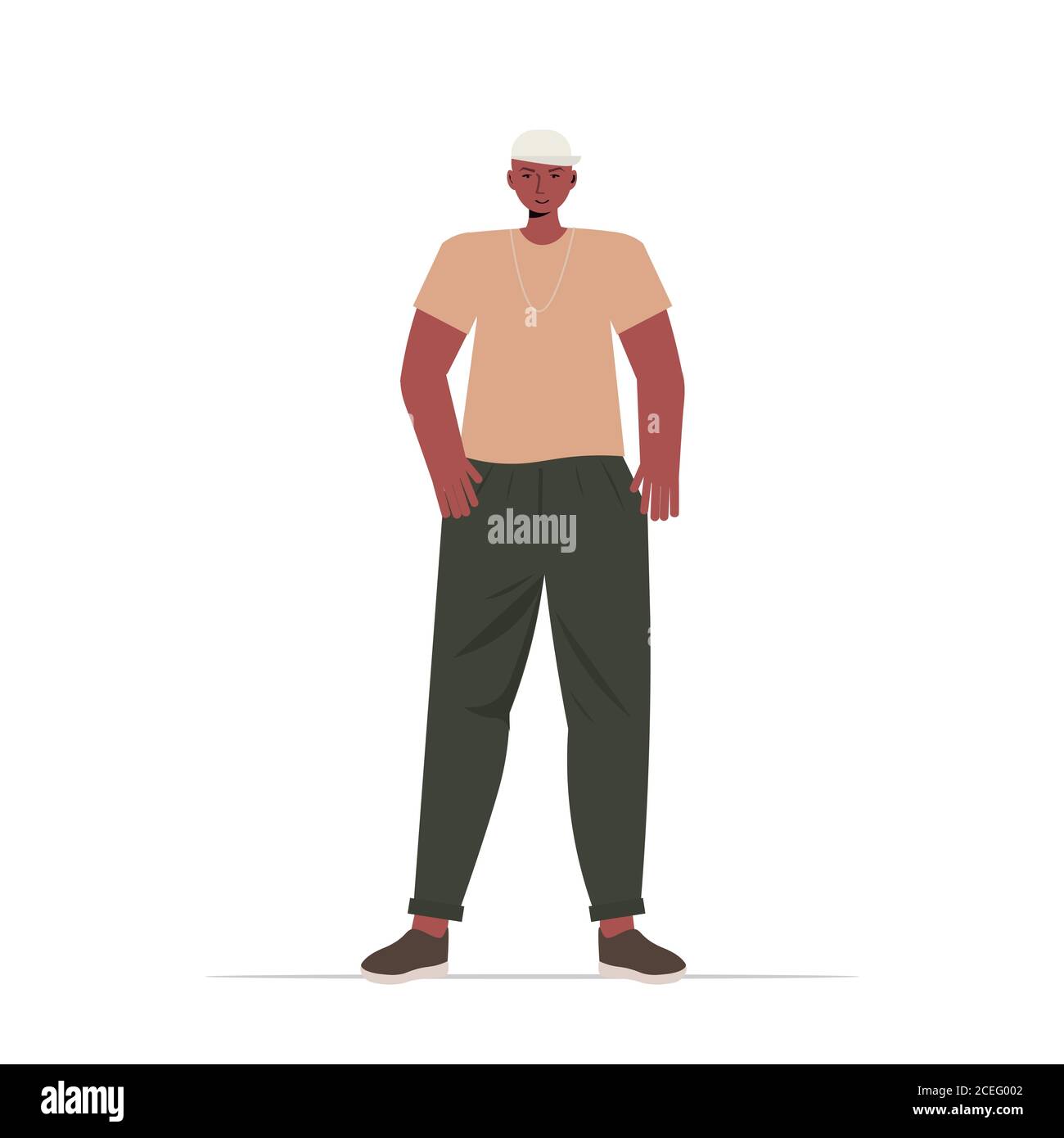 young man in casual trendy clothes male cartoon character standing pose ...